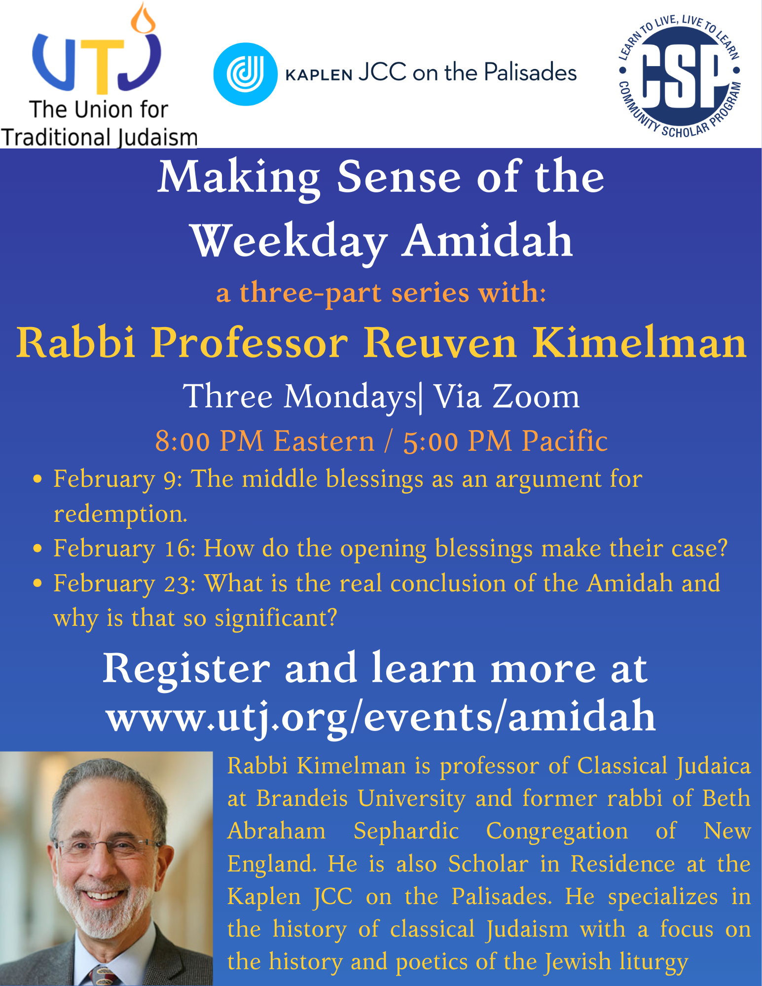 Making Sense of the Weekday Amidah with Rabbi Professor Reuven Kimelman ...